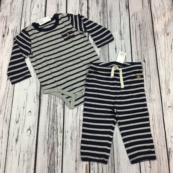 GAP | Matching Sets | Gap Boys 3 6 Month Gray Striped Outfit | Poshmark